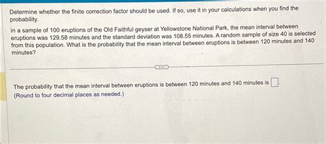 solved determine whether the finite correction factor should