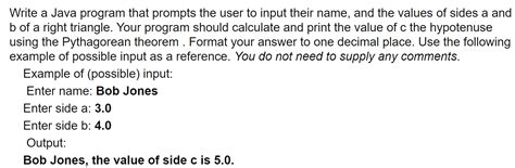 Solved Write A Java Program That Prompts The User To Input