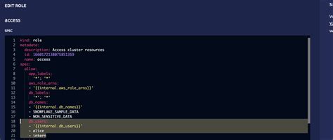 snowflake data access with teleport database access