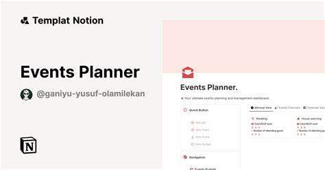 Templat Events Planner Notion Marketplace