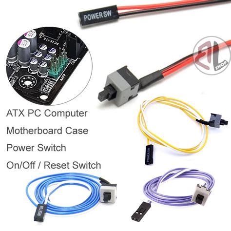 Cm Cm ATX PC Computer Motherboard Case Power Switch On Off Reset Switch Button Cable