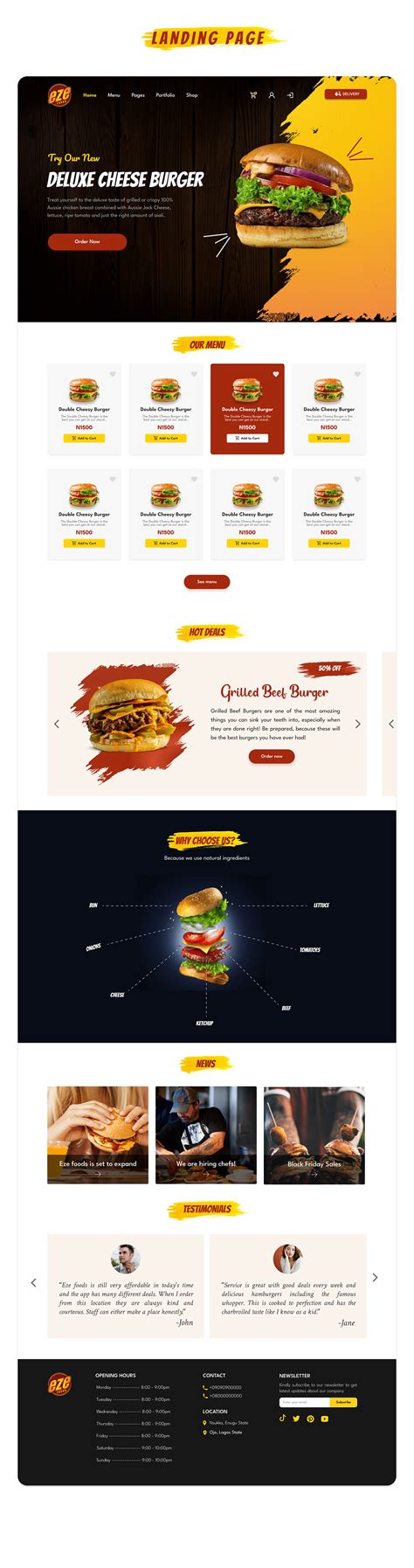 Burger Website Design Behance
