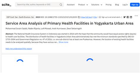 Citation Report Service Area Analysis Of Primary Health Facilities In Yogyakarta Urban Area
