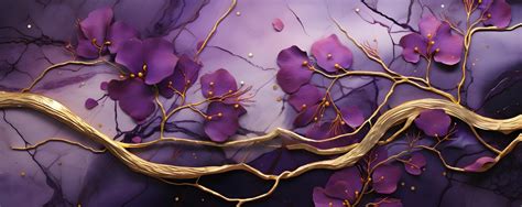 Premium Photo Kintsugi Illustration Of Purple Gold Marble Texture Background With Wavy Cracked