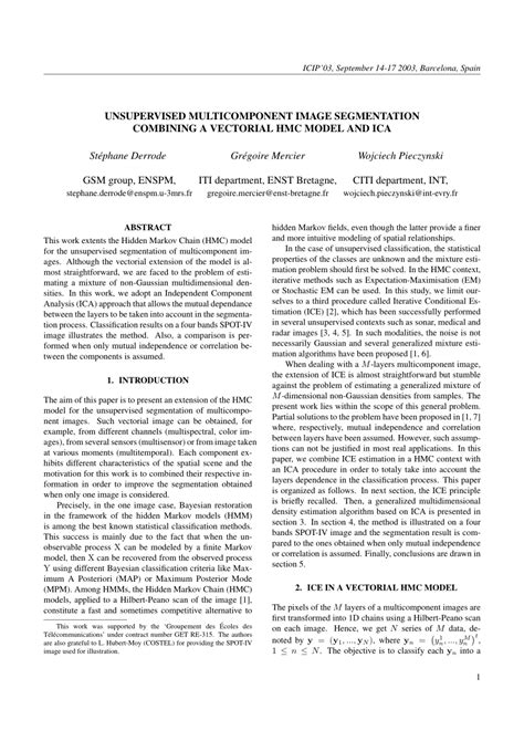 pdf unsupervised multicomponent image segmentation combining