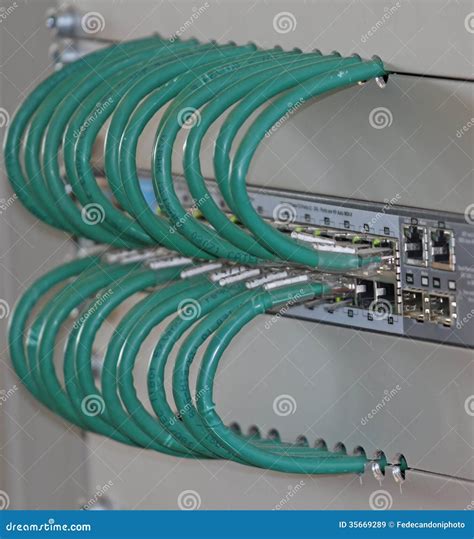 Network Cables In A Patch Panel For The Connection Of The Computer Stock Image Image Of Info