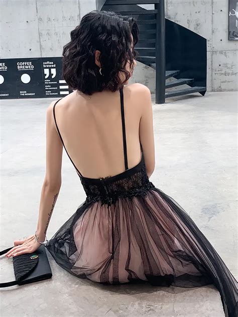Sexy Black Evening Dresses 2020 A Line Princess Spaghetti Straps