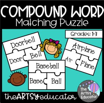 Compound Word Match Puzzle Game FREEBIE By The Artsy Educator TpT