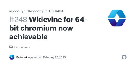 Widevine For 64 Bit Chromium Now Achievable · Issue 248 · Raspberrypiraspberry Pi Os 64bit