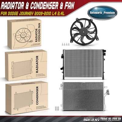 Radiator And Ac Condenser And Cooling Fan Kit For Dodge Journey 2009 2010