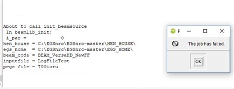 Job Failing In Dosxyznrc Using Source21 R Egsnrc