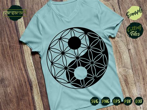 Yin And Yang SVG Flower Of Life SVG Yin Yang Clipart Tai Chi Etsy