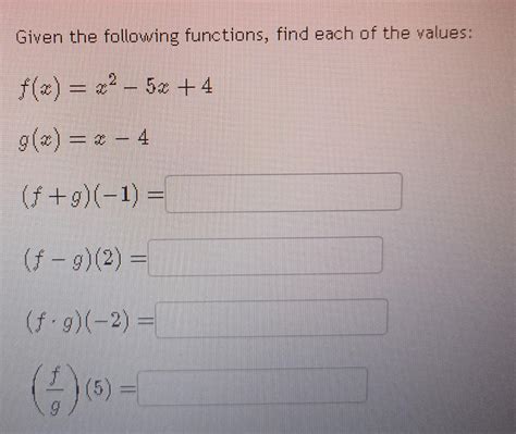solved given the following functions find each of the