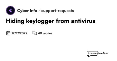 Hiding Keylogger From Antivirus Cyber Info
