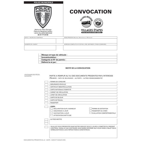 Carnet De Convocation Personnalisé