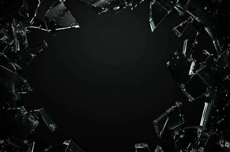 Premium Photo Smashed Glass Dark Background With Design Space