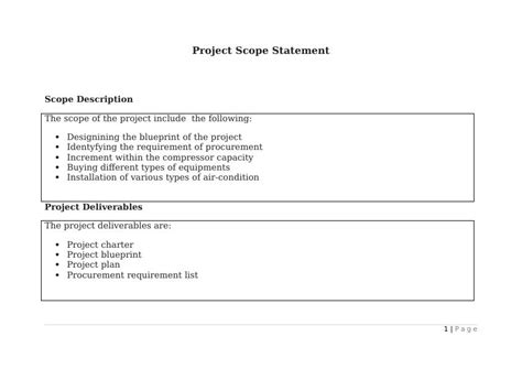 project scope statement