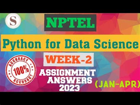 Python For Data Science WEEK Quiz Assignment Answers NPTEL SKumarEdu YouTube