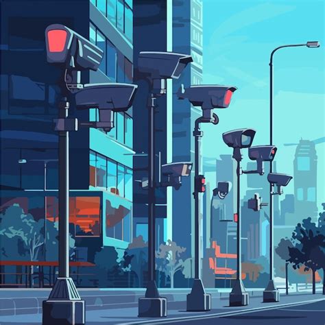 City Street Cctv Camera Video Surveillance Footage Premium Ai