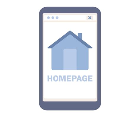 Homepage Symbol Auf Dem Smartphone Website Oder App Homepage Entwicklung Optimierung
