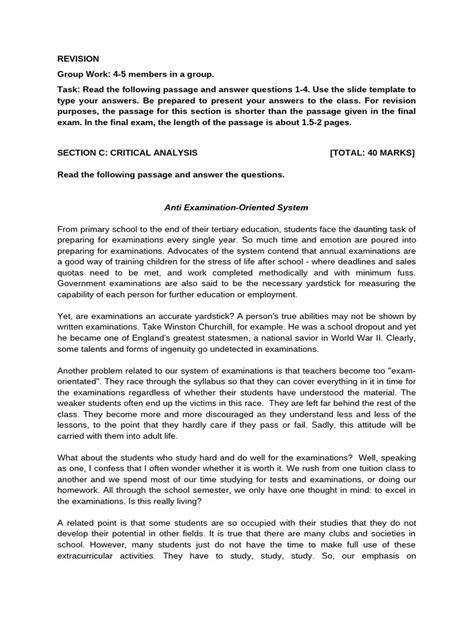 Revision Section C Questions Pdf Fallacy Argument