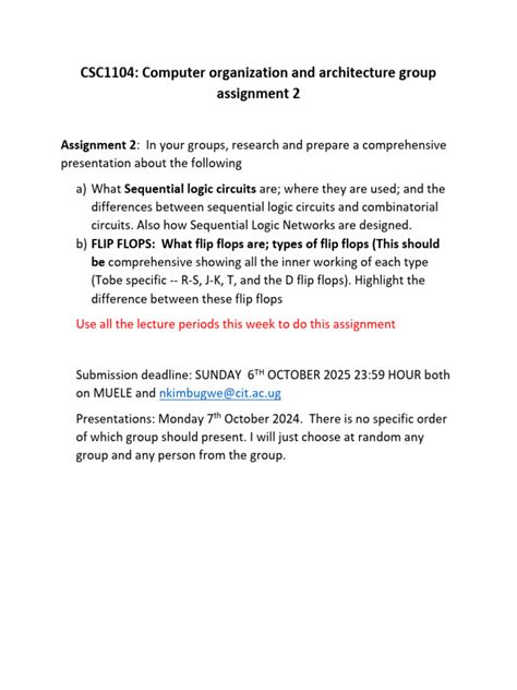 Assignment 2 Sequential Logic Circuits Pdf