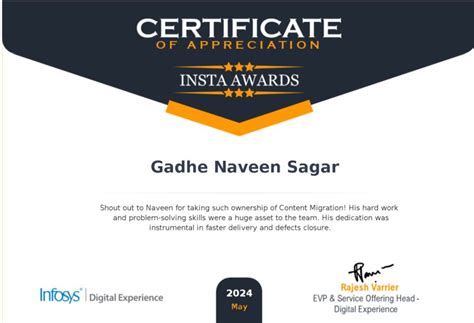 Gadhe Naveen Sagar On Linkedin Infosys Instaawards