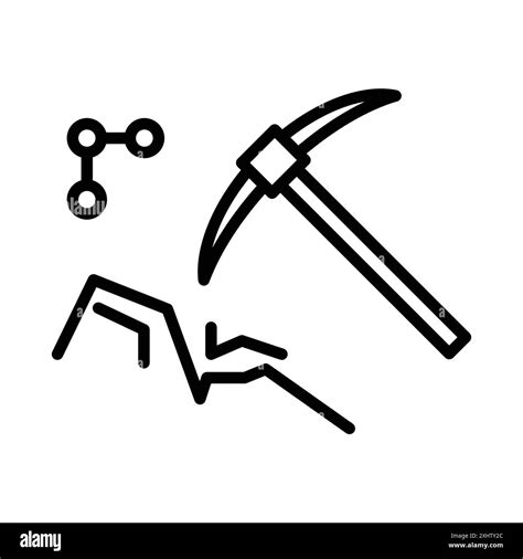 Data Mining Icon Linear Logo Mark Set Collection In Black And White For