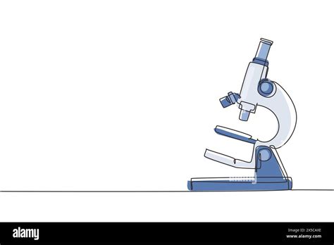 Single Continuous Line Drawing Simple Microscope Lab Microscope To