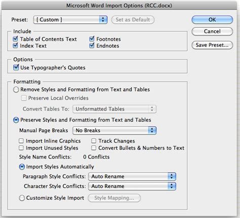 Importing Word Into Indesign Problem With Styles Adobe Community