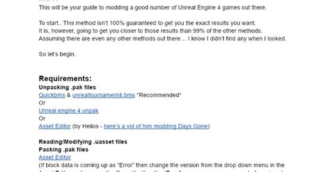 modding uasset uexp files [tutorial] gamemods