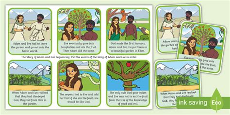 Adam And Eve Sequencing Cards Twinkl
