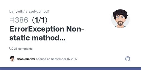 1 1 ErrorException Non Static Method Barryvdh DomPDF PDF LoadView