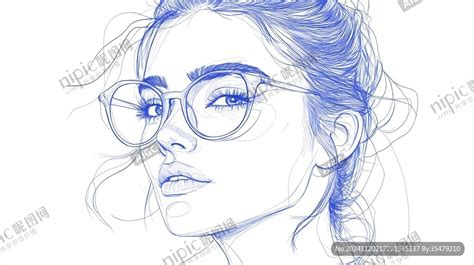Ai创作图手绘线条美女 手绘原创人像 写实人物线描 线稿美女 美女线稿 插画人物戴眼镜女孩 线条画女生 头像线稿 女人侧脸线稿 线性手绘插画 线描美女 纯线条不能填充 唯美性感美女速写 眼镜