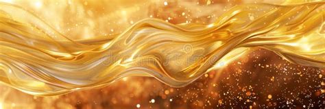 Golden Waves Of Light And Energy Create A Stunning And Mesmerizing Visual Experience Stock Image