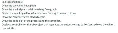 Solved 2 Modeling Boost Draw The Switching Flow Graph Draw