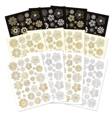 Stickables Die Cut Self Adhesive Foiled Flowers Essential Colours