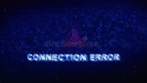 connection error alert warning error message blinking on screen stock