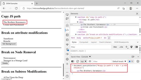 Get Started Viewing And Changing The DOM Microsoft Edge Development Microsoft Learn