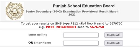 PSEB 12th Result Punjab Board Senior Secondary 10 2 Examination Provisional Result Direct Link