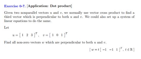 solved exercise 0 7 [application dot product] given two