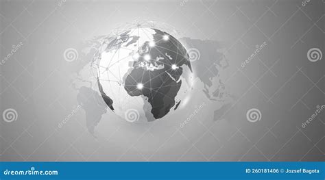 Black And White Cloud Computing And Global Networks Concept With Earth