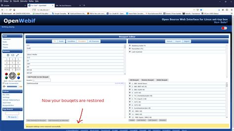 How To Backup Or Restore Enigma2 Bouquets With Openwebif Linux Satellite Support Community