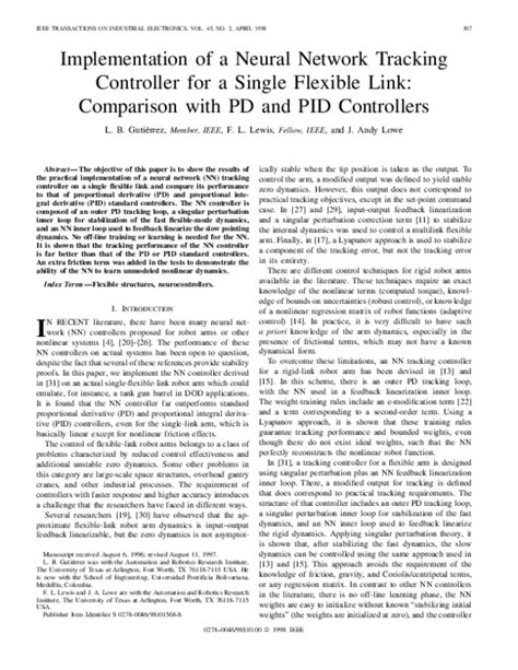 Pdf Implementation Of A Neural Network Tracking Controller For A
