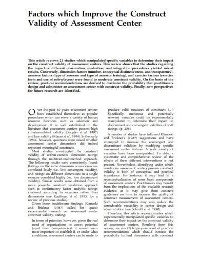 FREE 10 Construct Validity Samples Templates In MS Word PDF