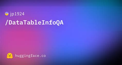 Jp1924 Datatableinfoqa · Datasets At Hugging Face