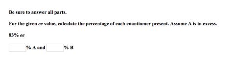 Solved Be Sure To Answer All Parts For The Given Ee Value Chegg Com