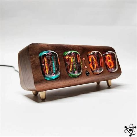 Nixie Tube Clock Walnut Science Decor