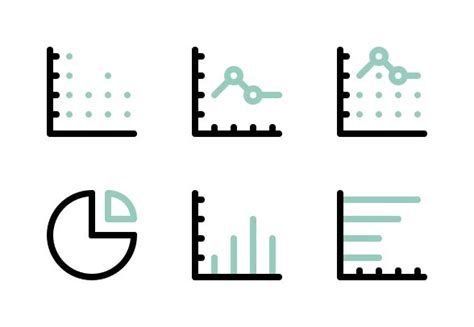 Graph Colored Line Icons By Mask Icon