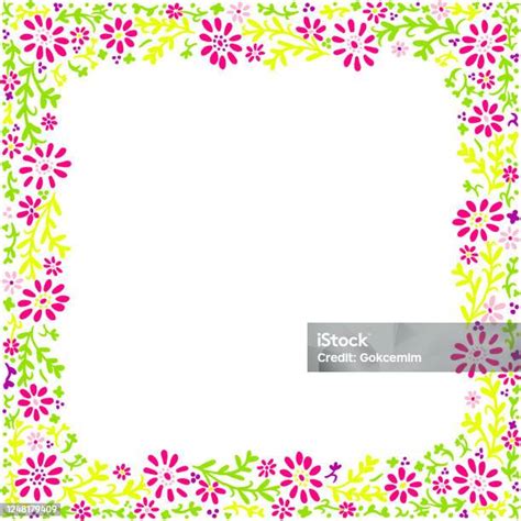 데이지와 손으로 그린 꽃 프레임 꽃 프레임 고립 된 배경입니다 데이지와 기하학적 프레임 초대 카드 템플릿 생일 새해 크리스마스